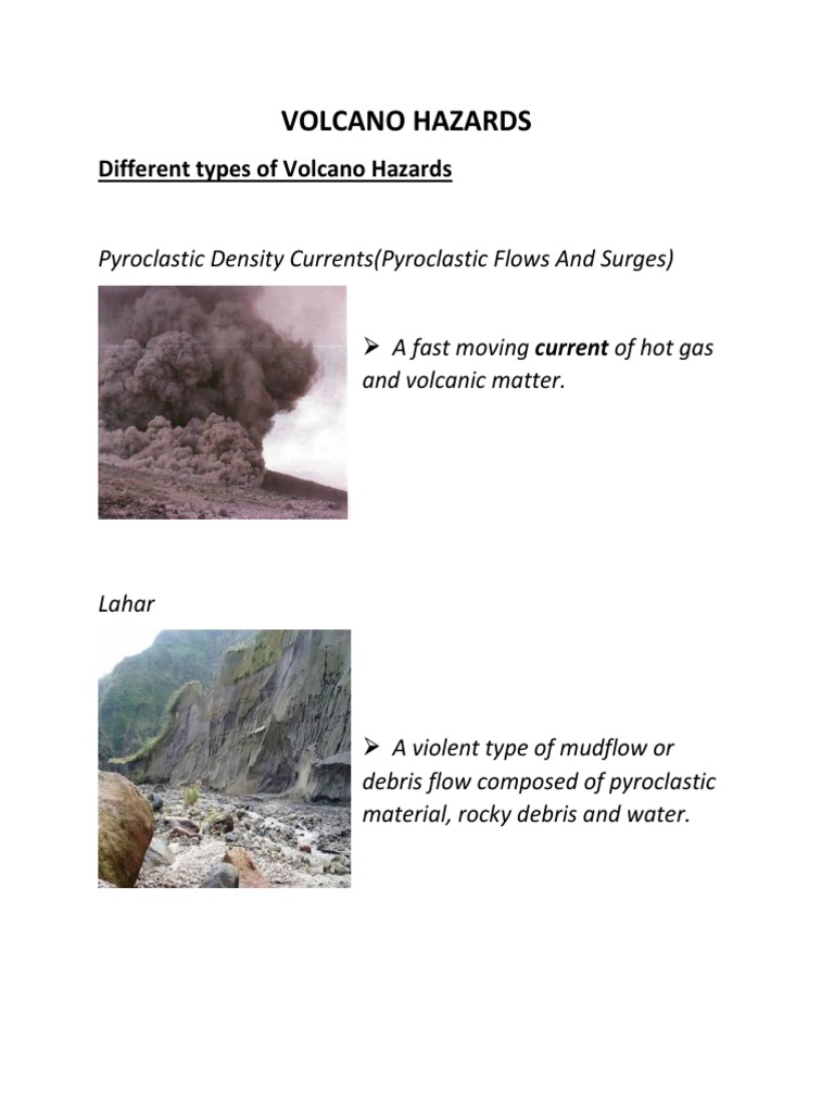 Different Types of Volcano Hazards | PDF | Volcano | Types Of Volcanic ...