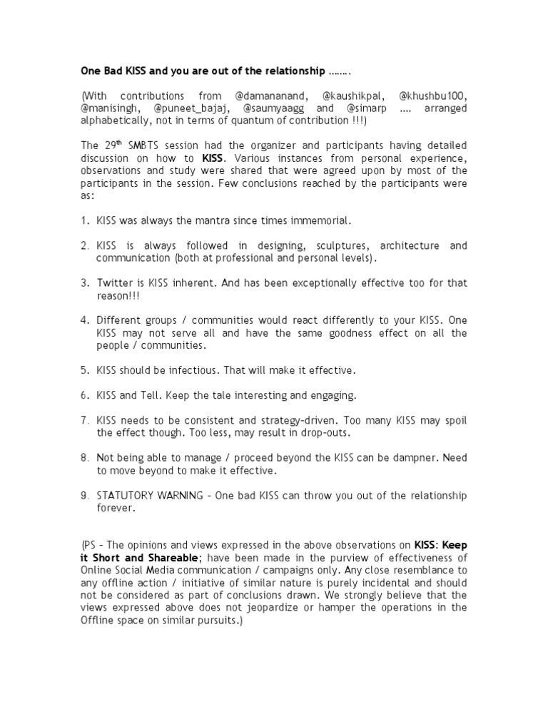 Kiss Story | PDF | Social Science