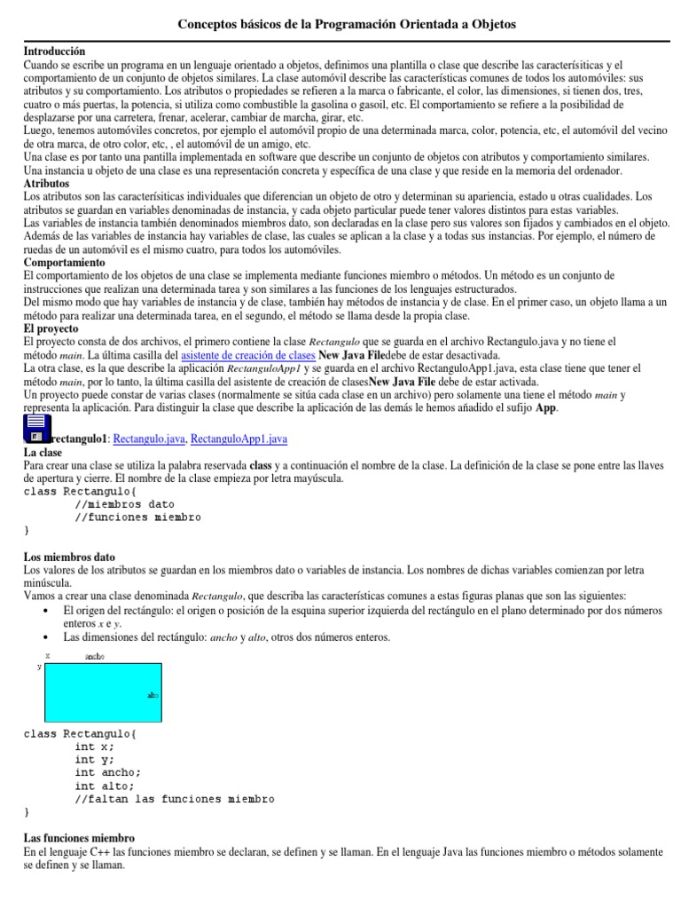 Conceptos Básicos de La Programación Orientada A Objetos | PDF | Objeto ...