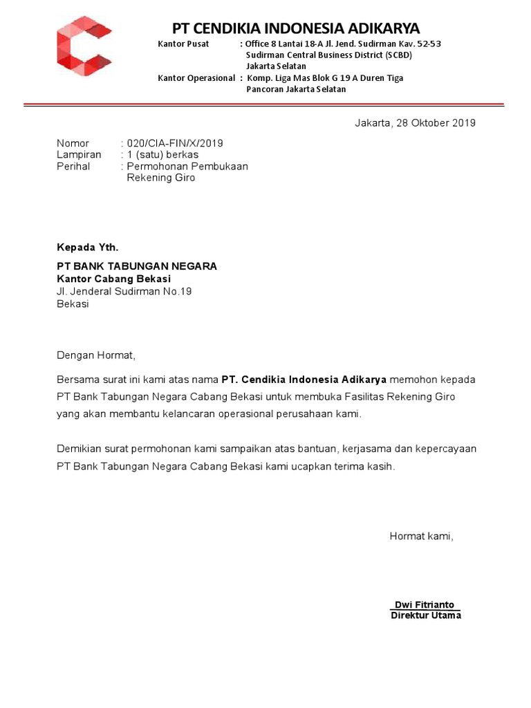 Revisi Surat Bank BTN | PDF