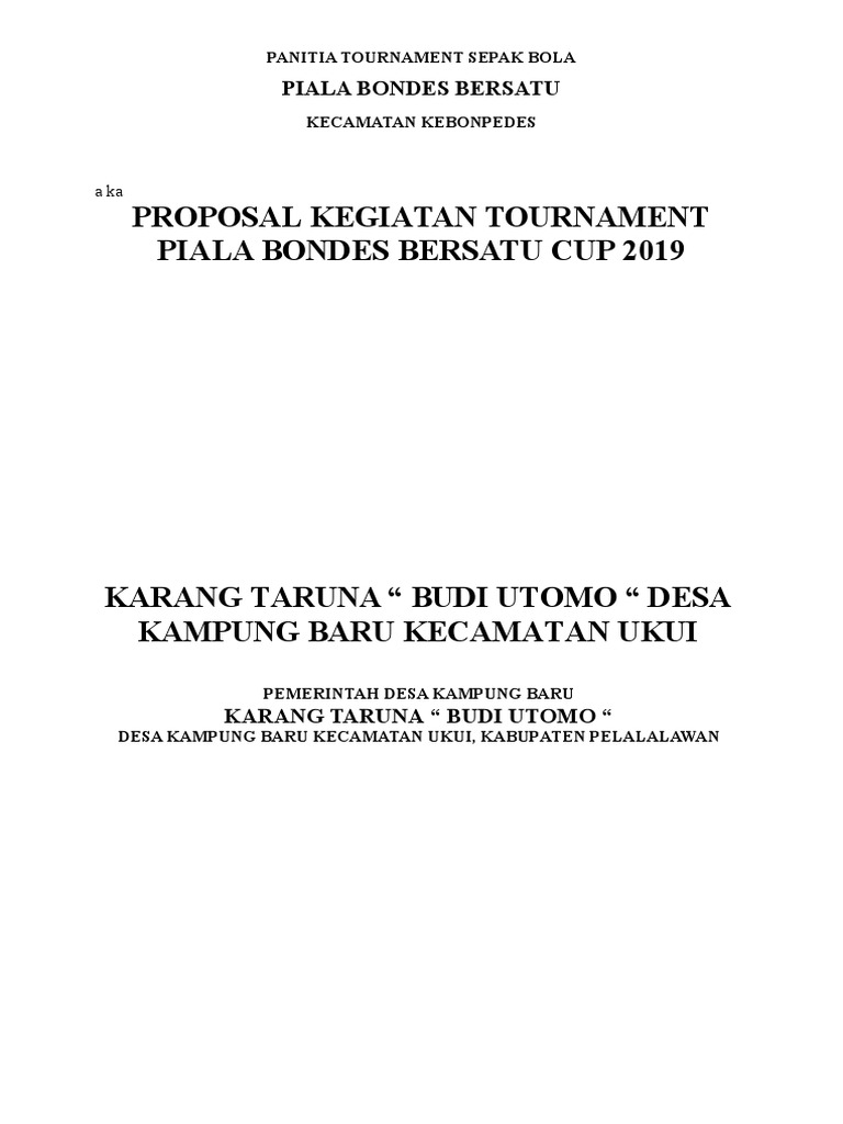 Proposal Turnamen Sepak Bola | PDF