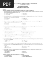 Periodical Exam Entrepreneur 12 | PDF | Entrepreneurship | Business Plan