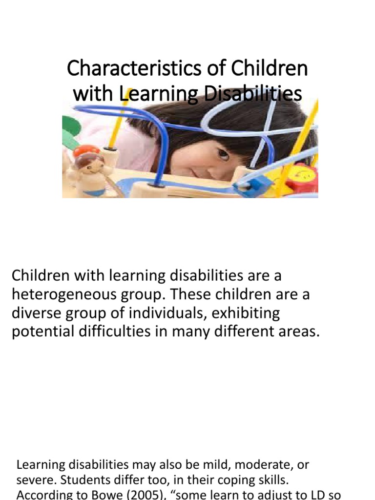 Characteristics of Learning Disabilities | PDF | Learning Disability ...