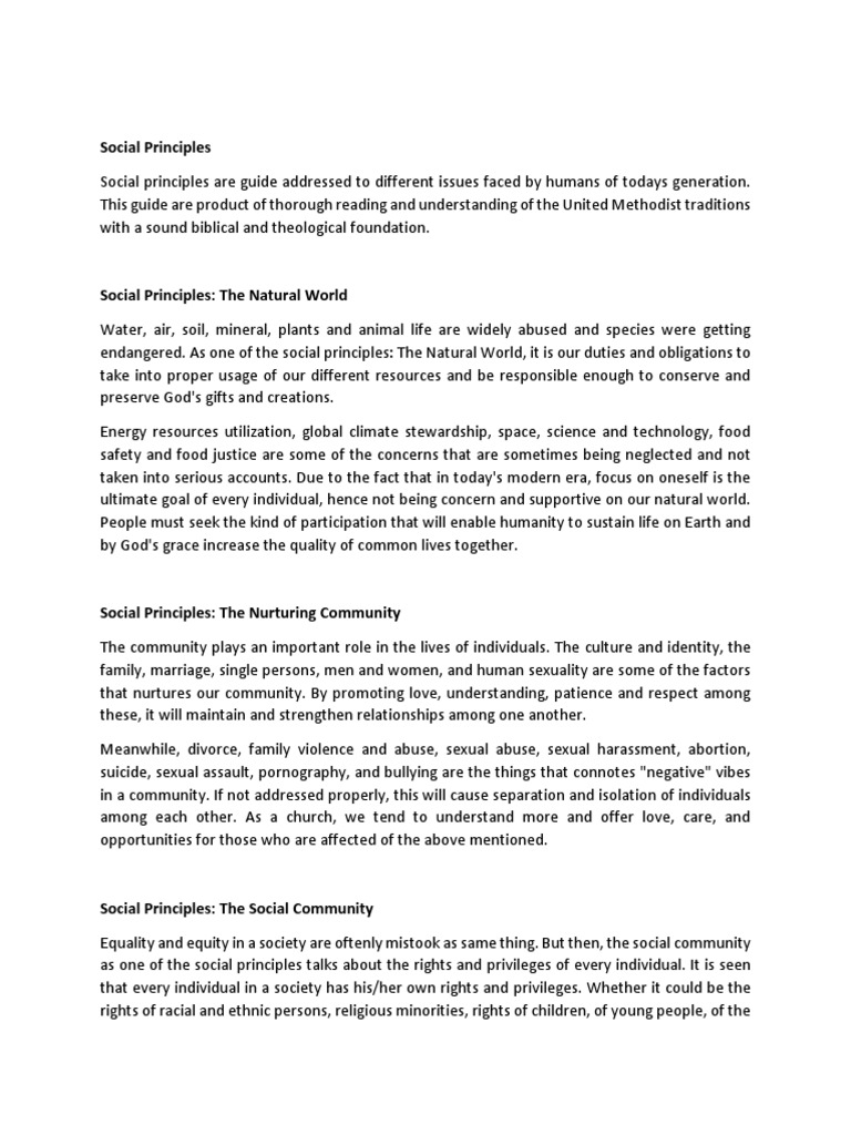 Social Principles | PDF | Catholic Social Teaching | Rights