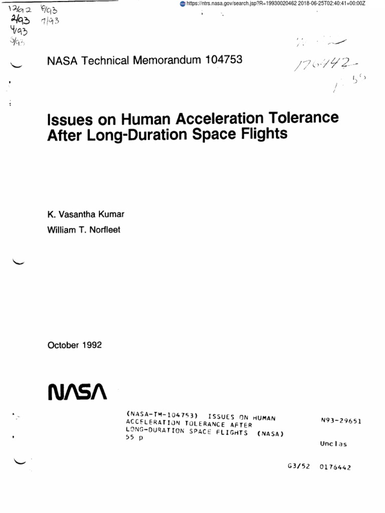 Human Acceleration Tolerance in Space | PDF | Interplanetary ...