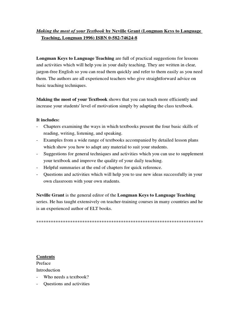 Making The Most of Your Textbook | PDF | Textbook | Teachers