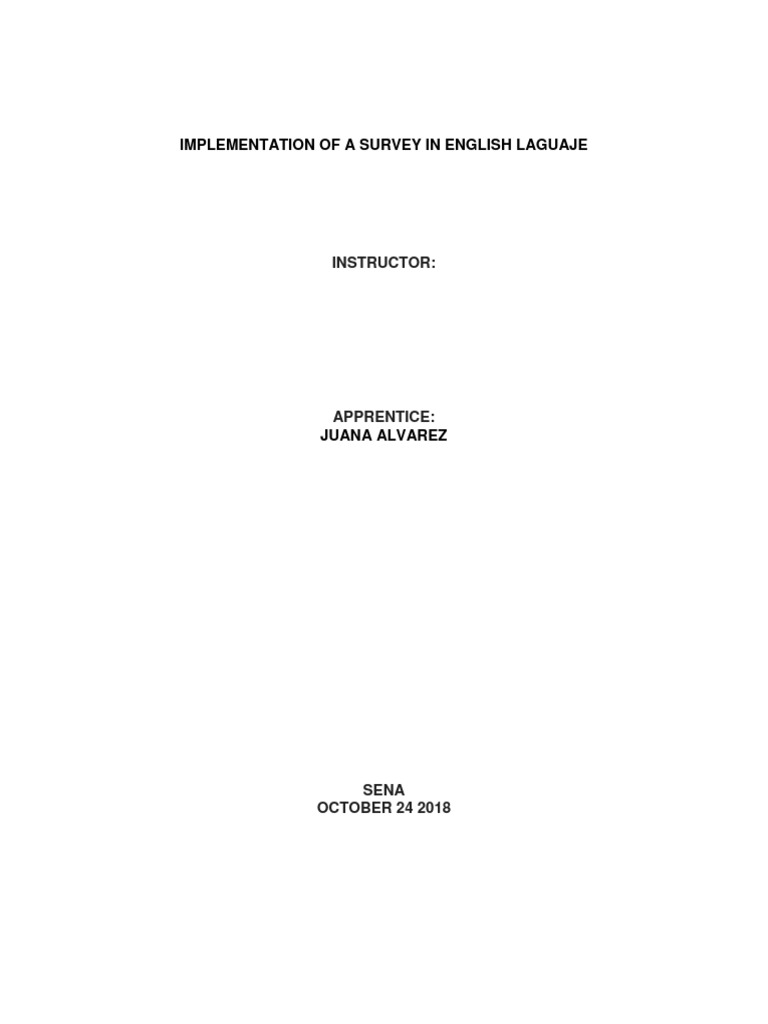 English Language Survey Implementation | PDF