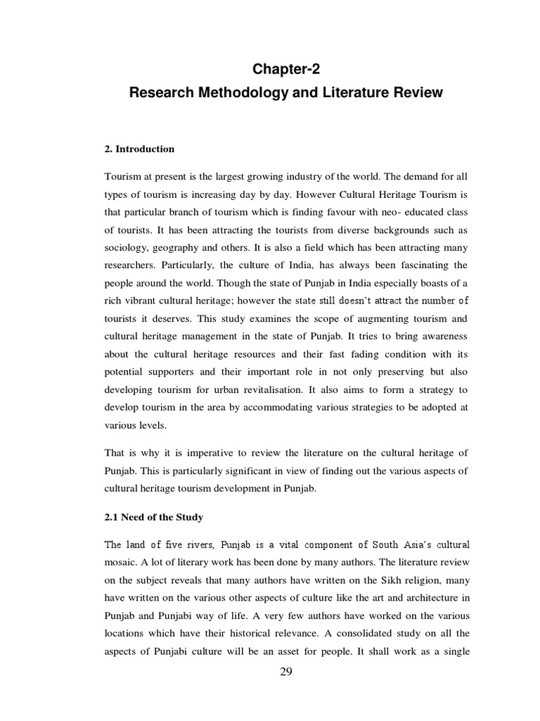 Chapter-2 Research Methodology and Literature Review | PDF | Tourism ...