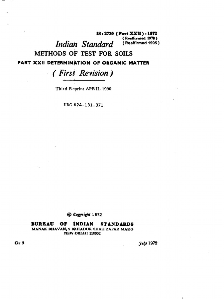 Is 2720 Part 22-1972 PDF | PDF