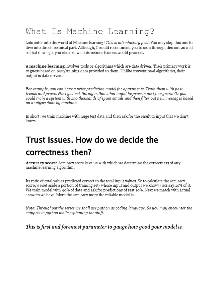 What is machine learning? An introduction (39 characters | PDF