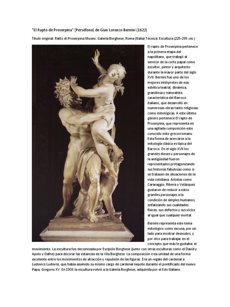 El Rapto de Proserpina | PDF | Barroco | Escultura