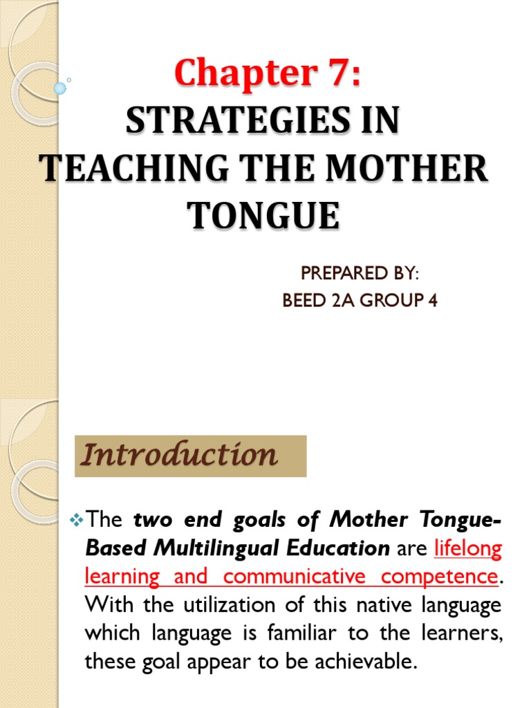 Strategies in Teaching The Mother Tongue | PDF | Reading Comprehension ...