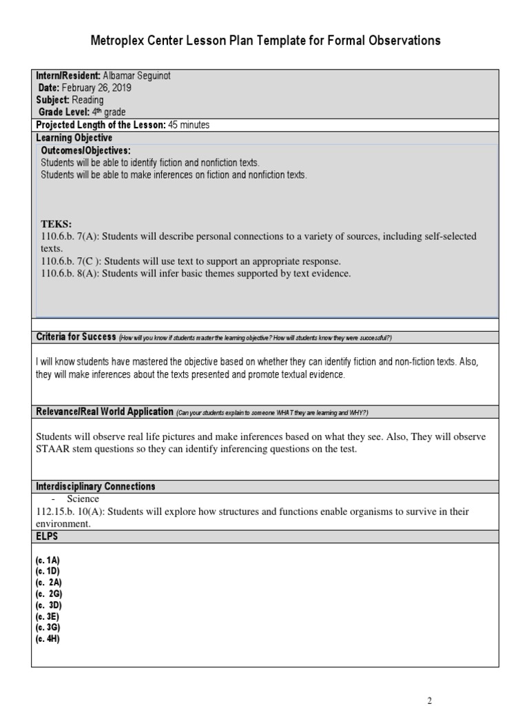 Inferencing Lesson Plan | PDF | Epistemology | Behavior Modification