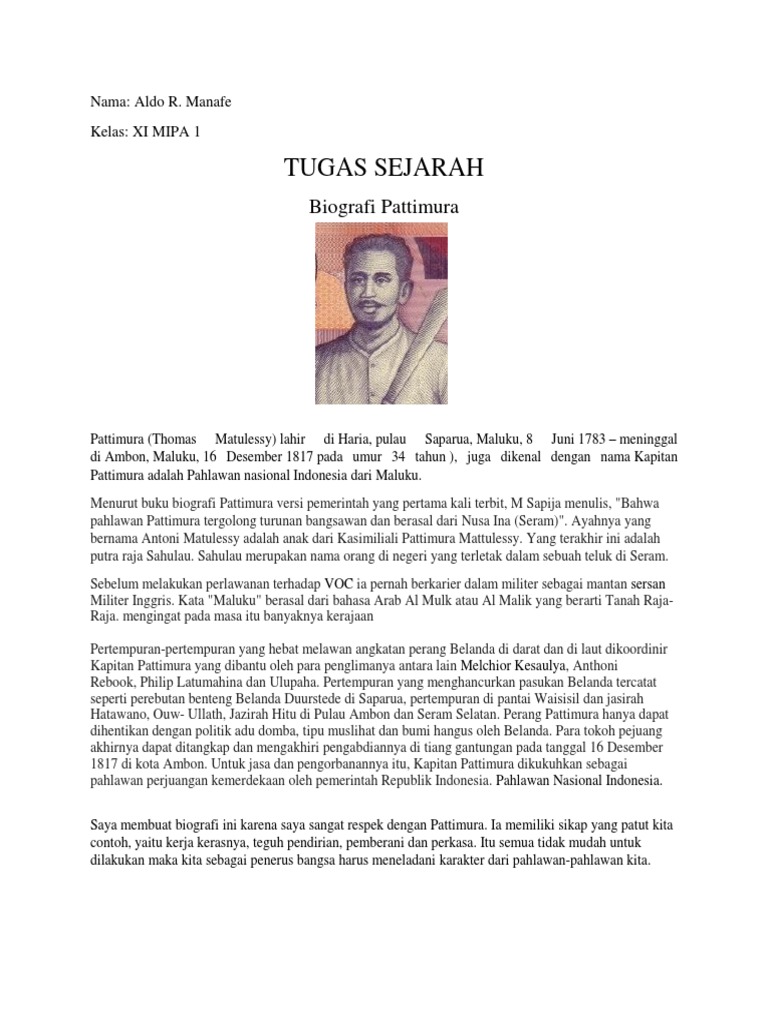 Biografi Pattimura | PDF