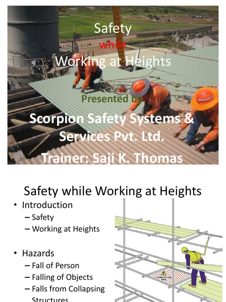 Safety While Working at Heights | PDF | Ladder | Scaffolding