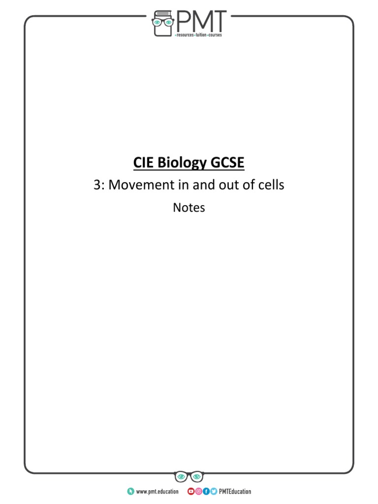 Summary Notes of IGCSE Biology | PDF | Osmosis | Diffusion
