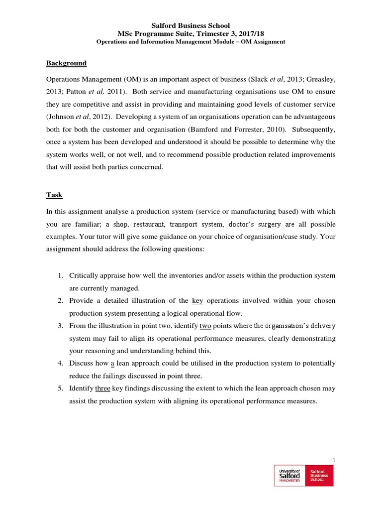 OIM Assessment 1 Brief | Download Free PDF | Critical Thinking | Data Analysis