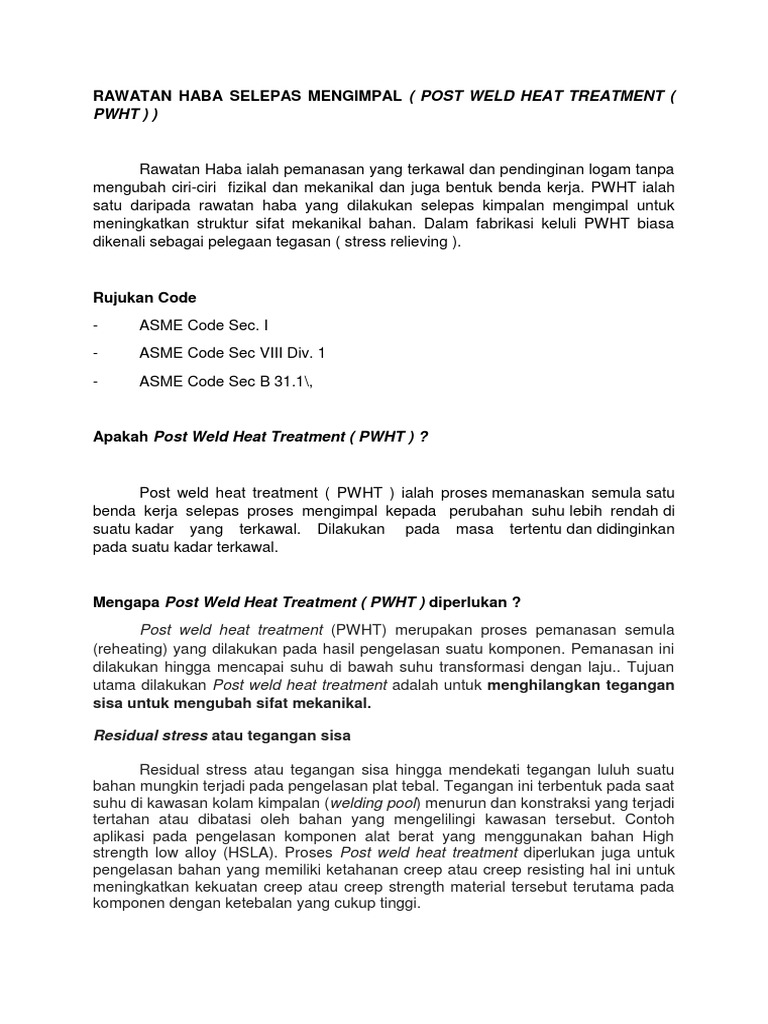Rawatan Haba Selepas Mengimpal | PDF