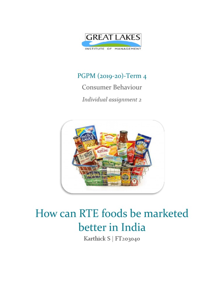 IA2 - How Can RTE Foods Be Marketed Better in India | PDF | Foods ...