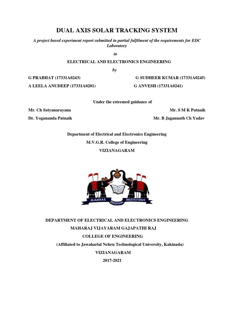 Solar Tracker Report R1 | PDF | Solar Panel | Solar Cell