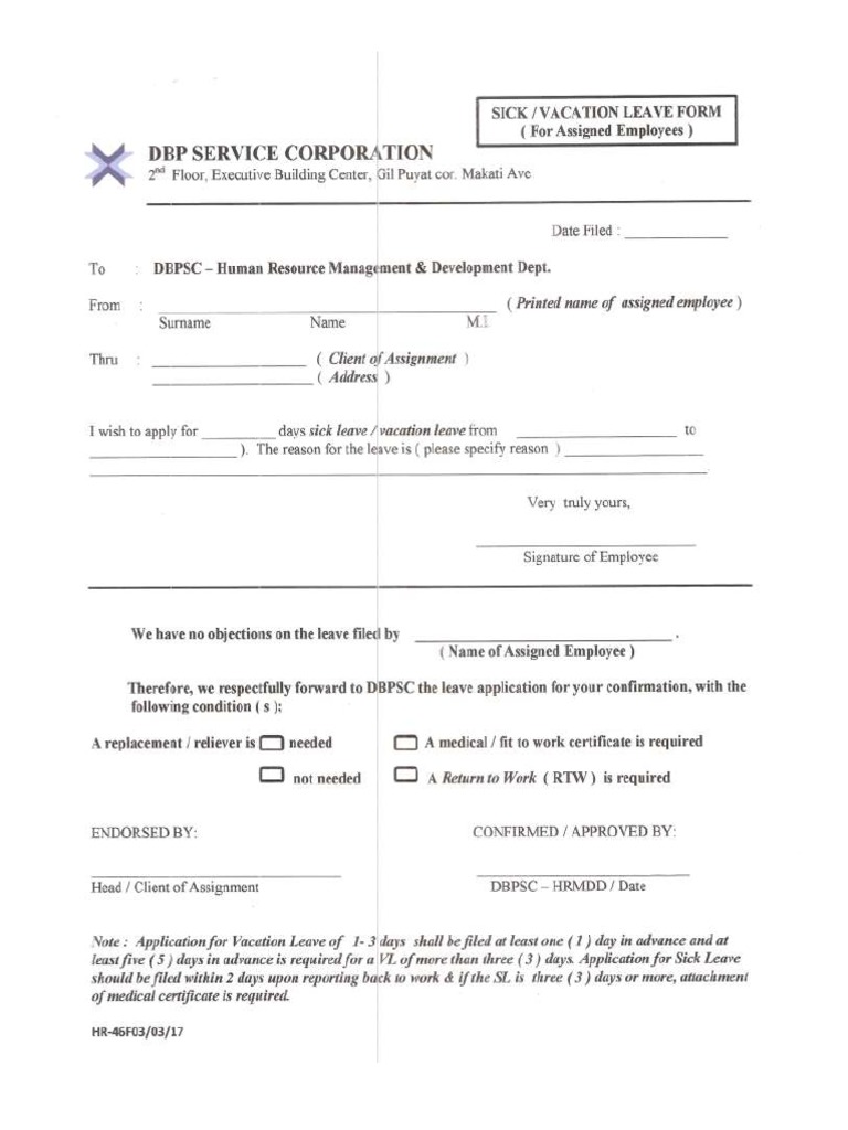 Leave Form | PDF