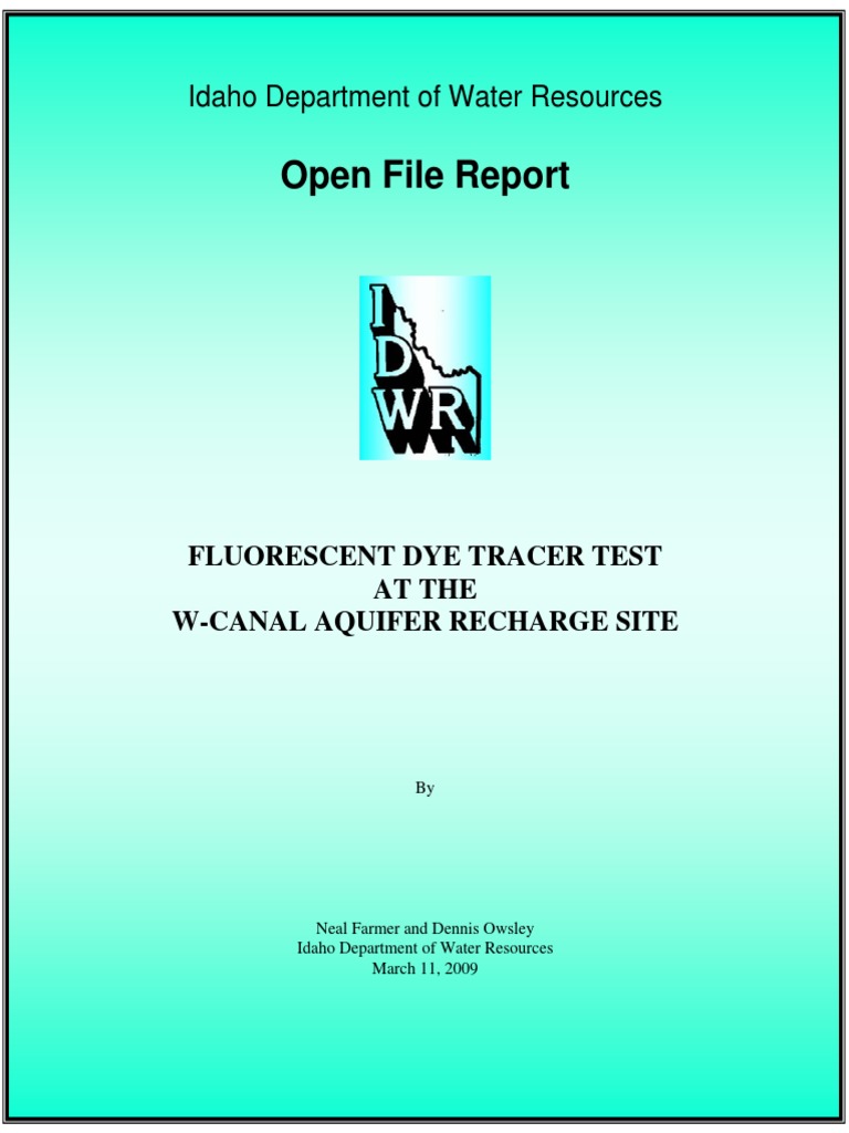 Fluorescent Dye Tracer Test at The W-Canal Aquifer Recharge Site | PDF ...