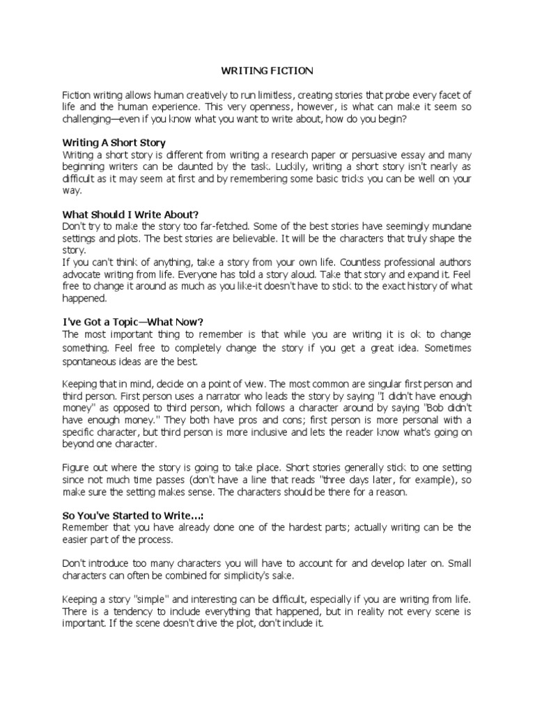 Fiction | PDF | Narration | Plot (Narrative)