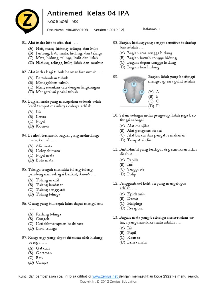 Soal Panca Indera | PDF