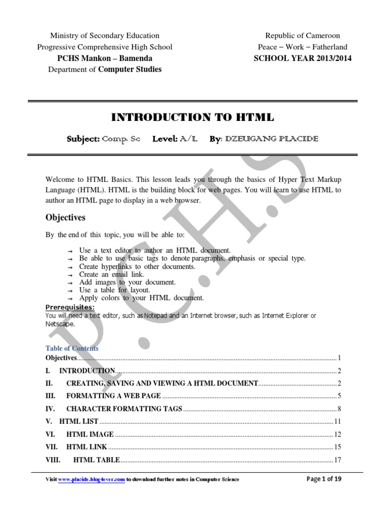 Ob b59f54 Introduction-To-Html PDF | PDF | Html Element | Hyperlink