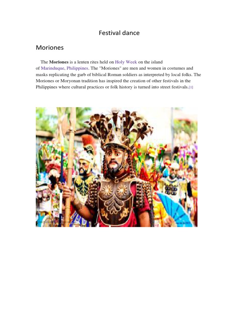 Festival Dance Moriones: Holy Week Marinduque Philippines | PDF