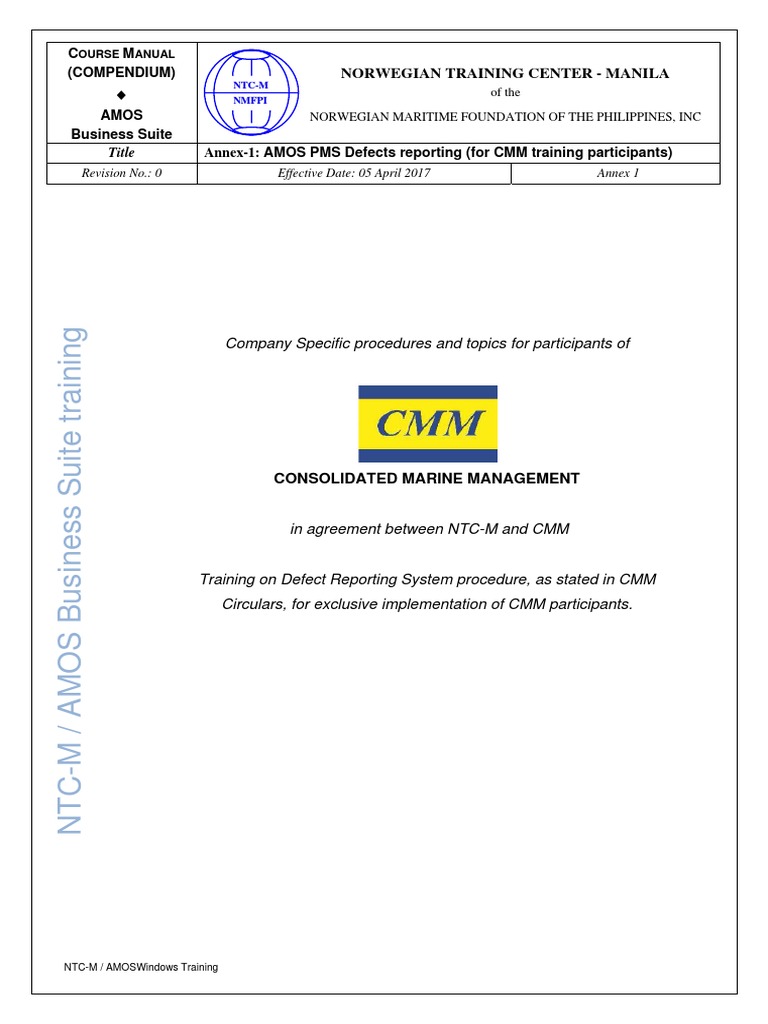 AMOS PMS Defect Reporting Guide | PDF | Microsoft Excel | Software