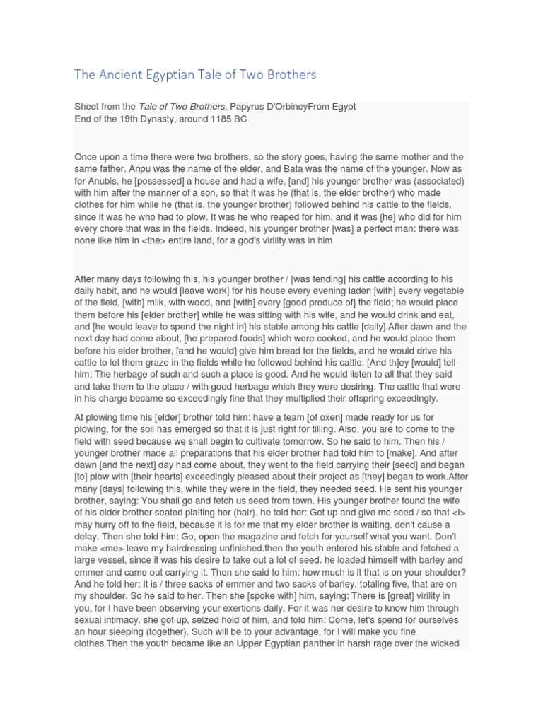 The Tale of Two Brothers | PDF | Poetry