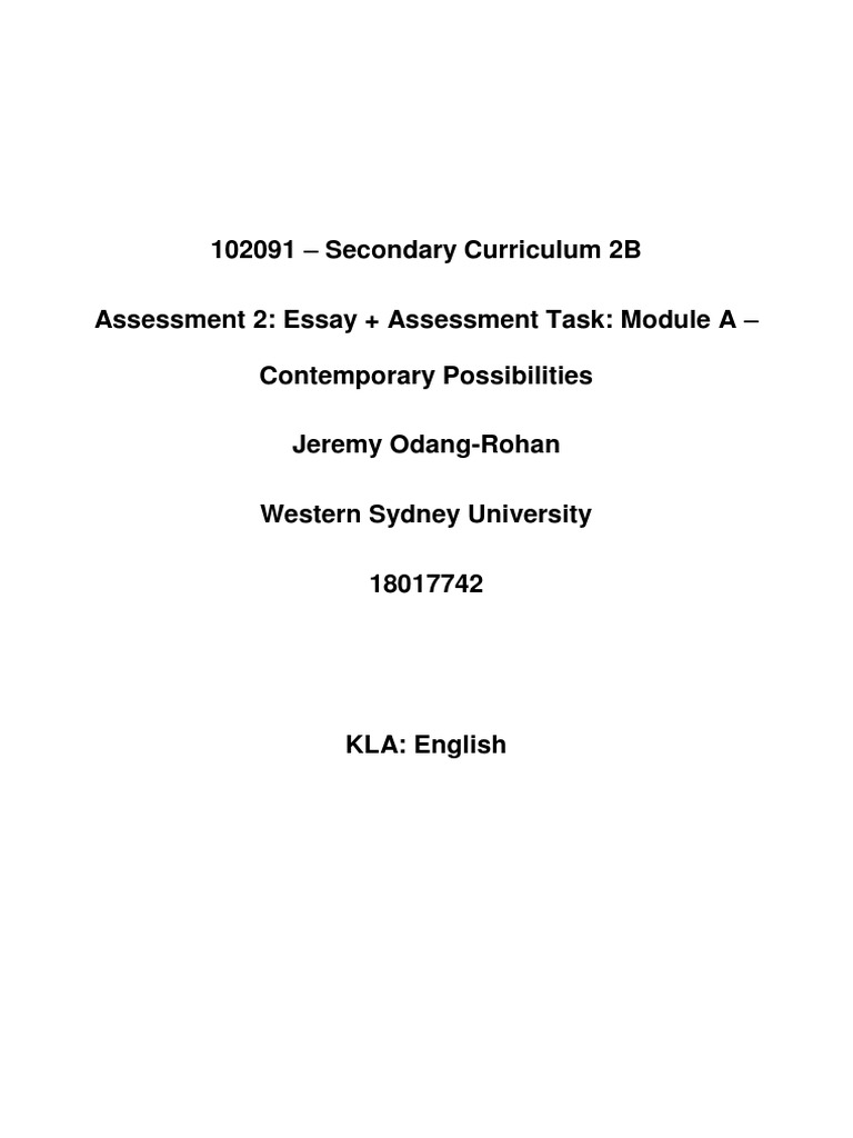Secondary Curriculum 2b Assessment 2 | PDF | Educational Assessment ...