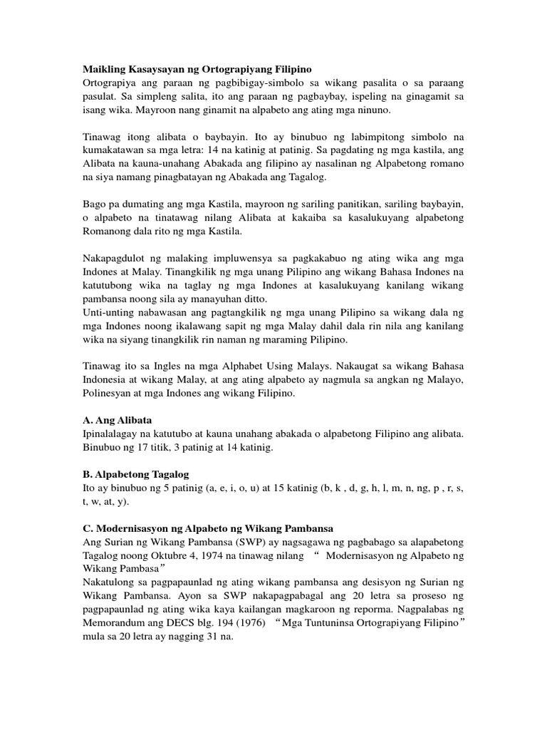 Ortograpiyang Filipino | PDF