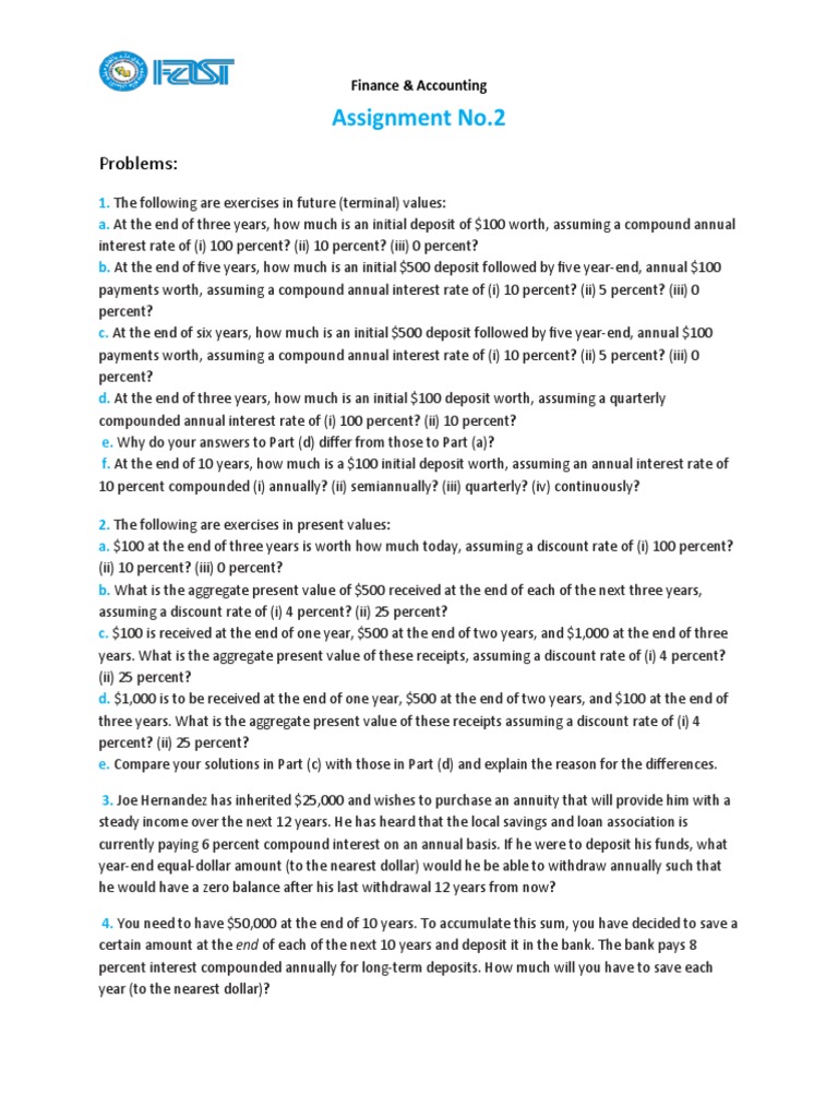 Assign 2 | PDF | Present Value | Interest Rates