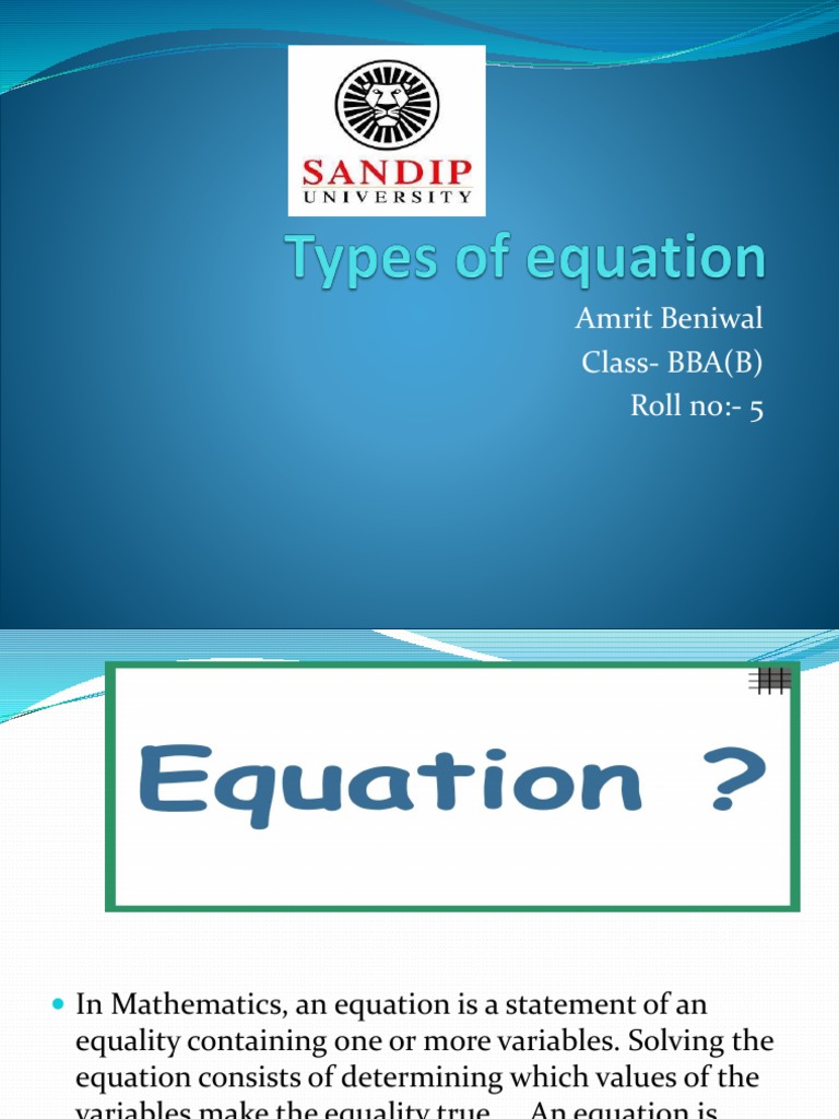 Equations Types Guide | PDF