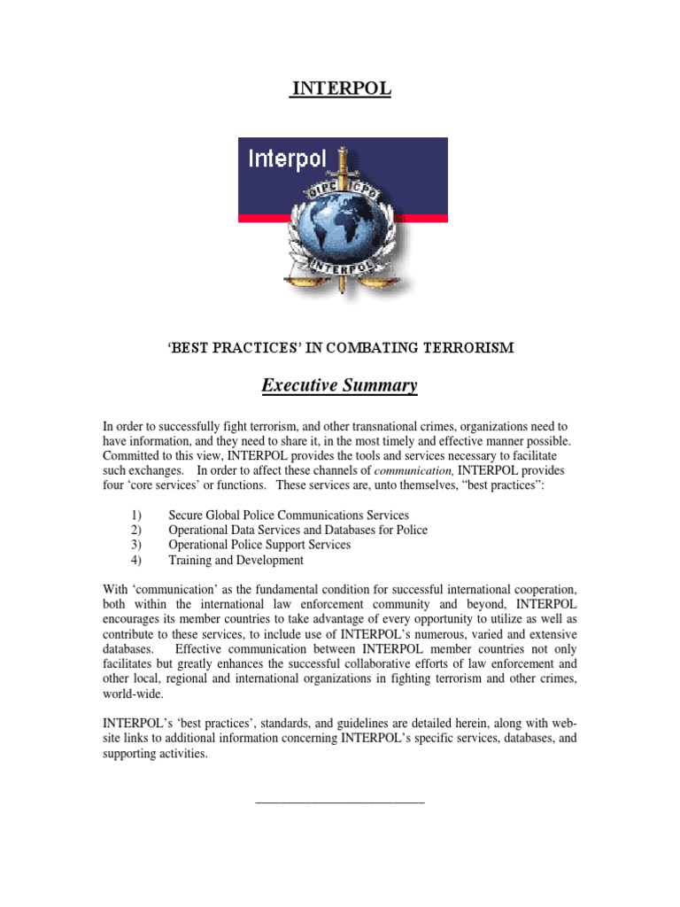 Bestprac Interpol PDF | PDF | Bioterrorism | Money Laundering