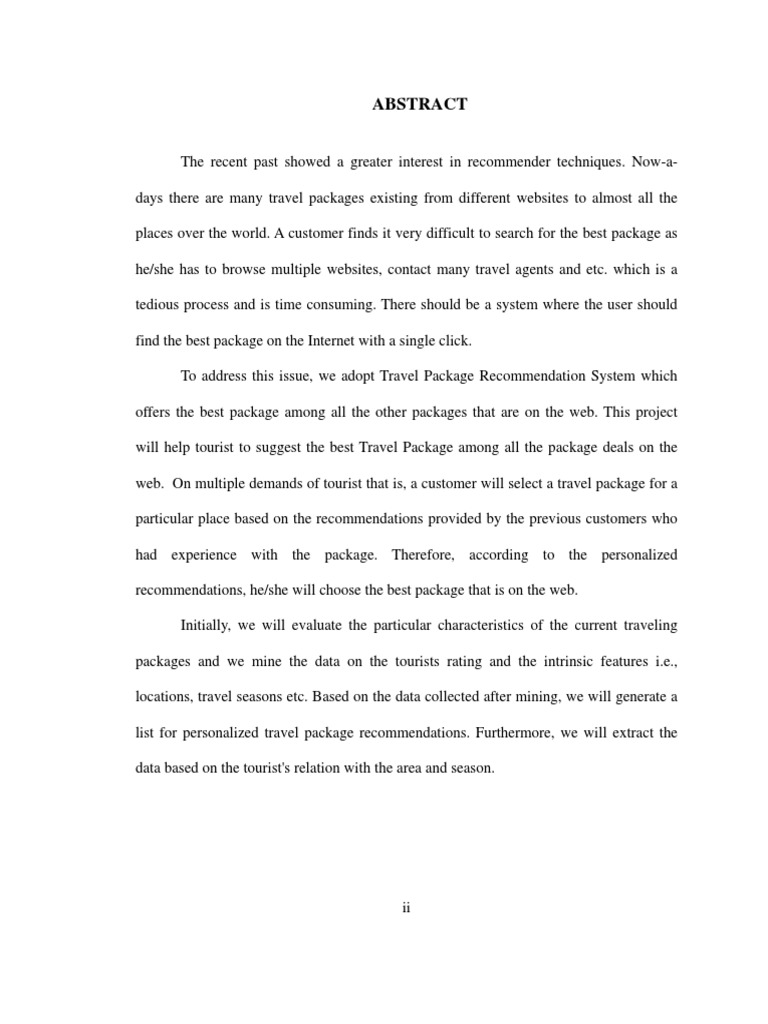 Travel Package Recommendation System | PDF | Java (Programming Language ... Travel Package Recommendation System | PDF | Java (Programming Language ...