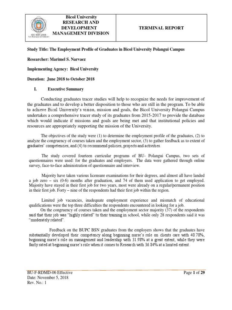 Terminal Report Tracer 3 | Download Free PDF | Bachelor's Degree ...