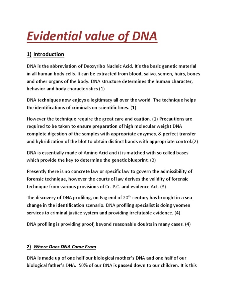 DNA Evidence in Indian Law | PDF | Dna Profiling | Expert Witness