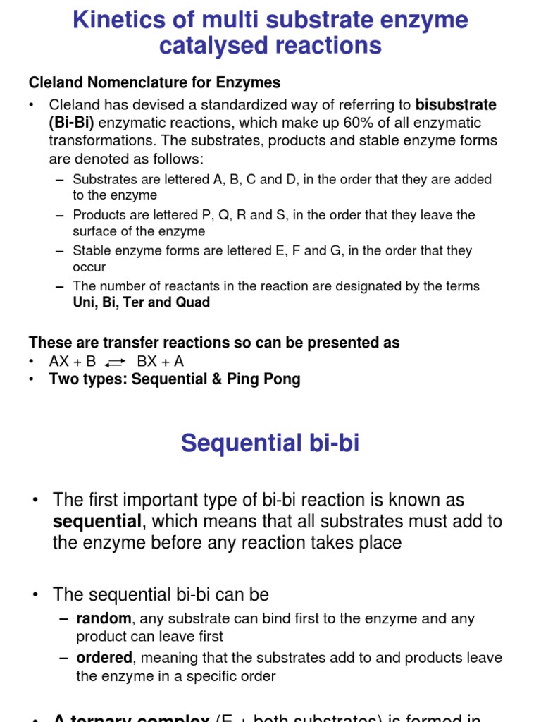 Multi-Substrate Enzyme Kinetics Explained | PDF | Catalysts | Cell Biology