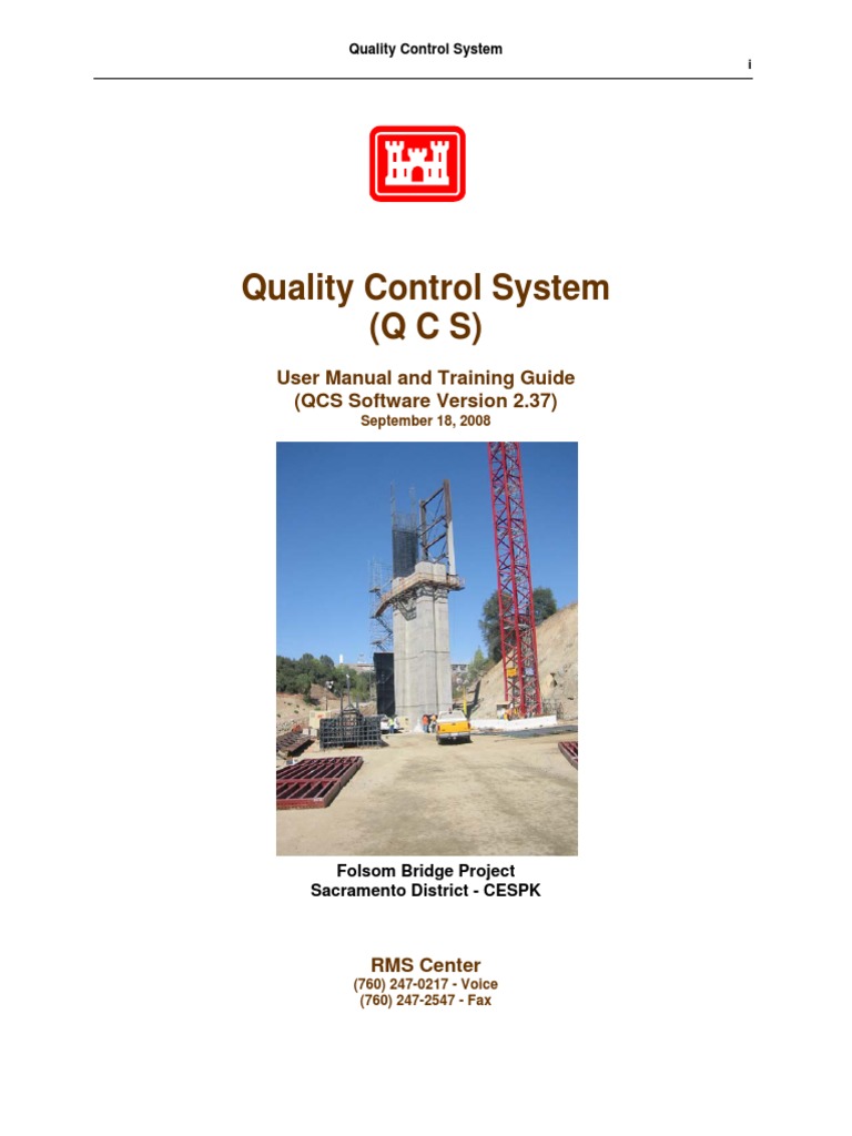 Quality Control System (QCS) : User Manual and Training Guide (QCS Software Version 2.37) | PDF ...