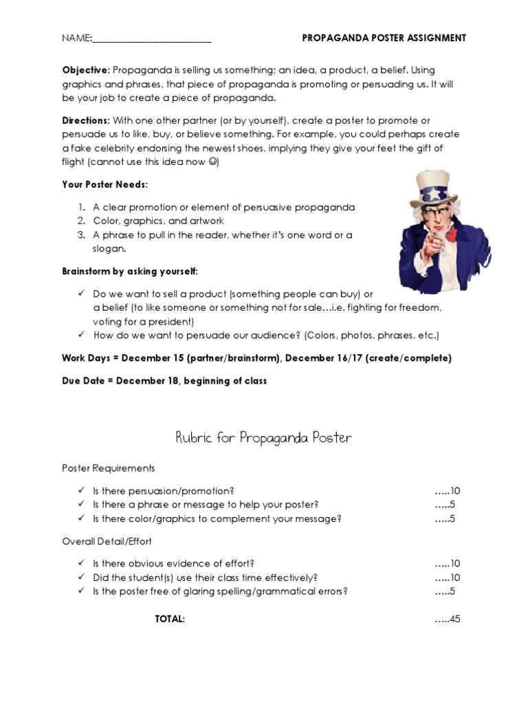 Propaganda Poster Handout | PDF
