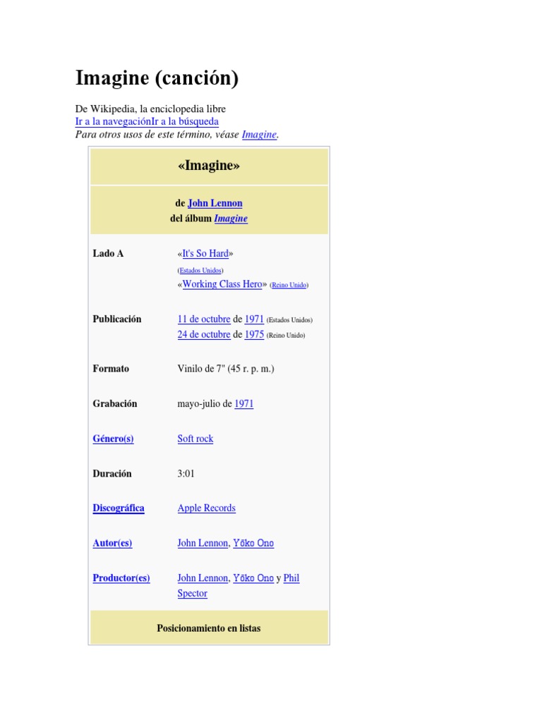 Imagine | PDF | John Lennon | Los Beatles