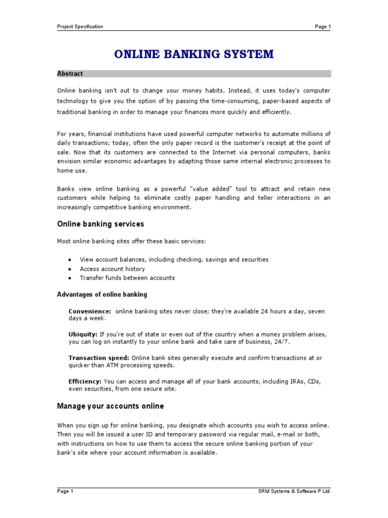 Online Banking | PDF | Online Banking | Banks & Banking
