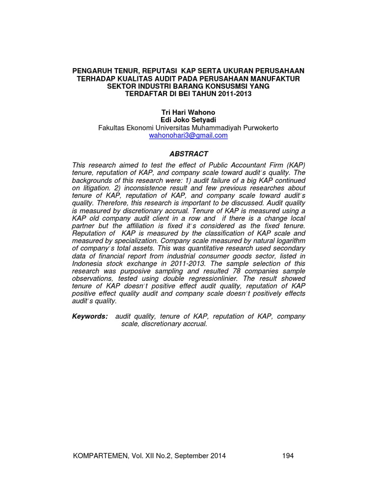 1368 2689 1 SM | PDF | Errors And Residuals | Audit