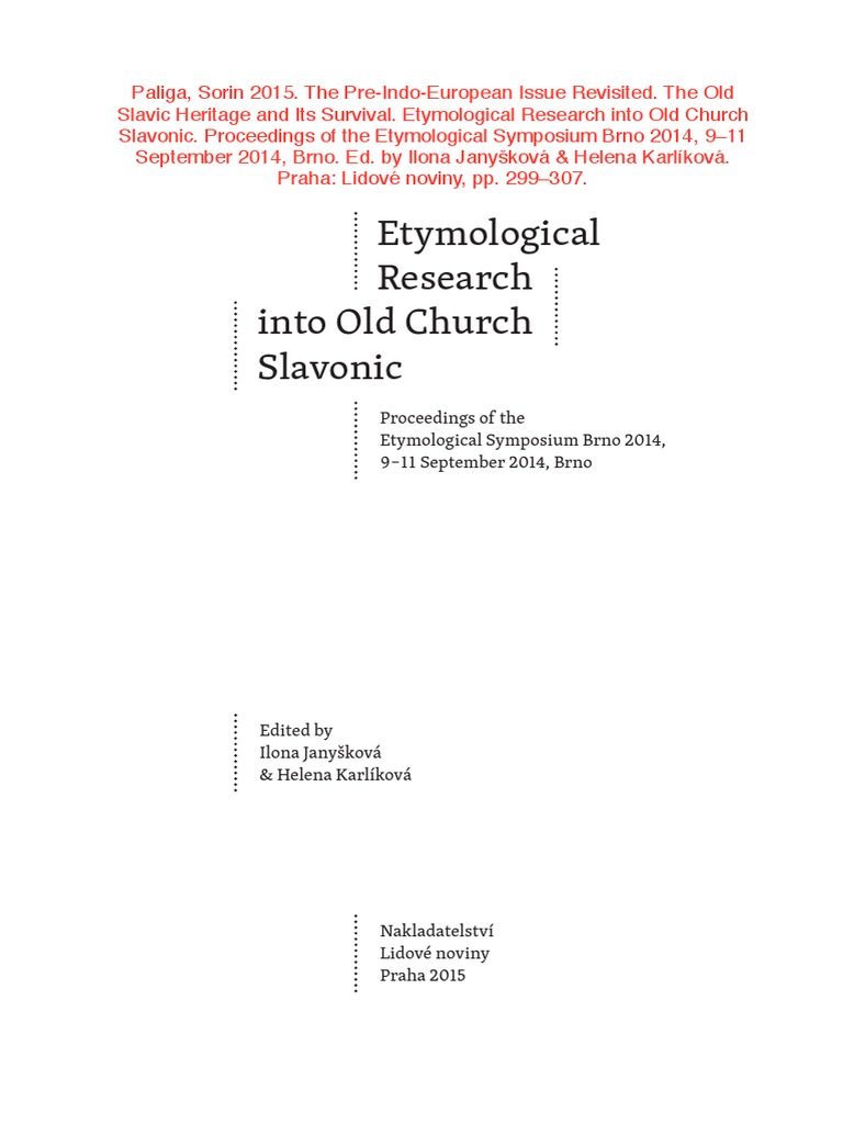 The Pre-Indo-European Issue Revisited. T | Download Free PDF ...