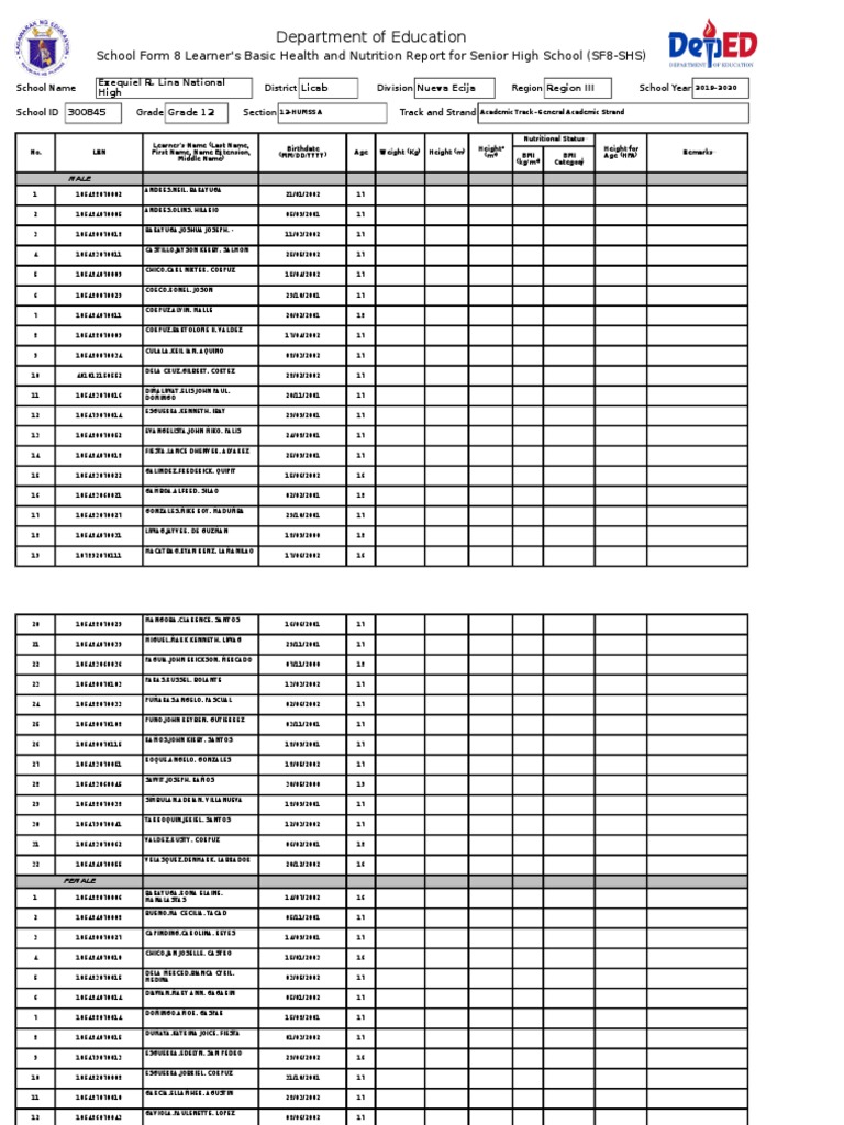 School Form 8 (SF 8) | PDF