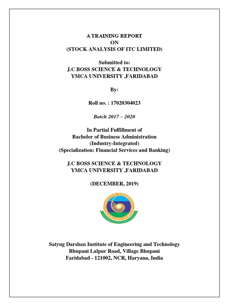 A Training Report On Itc | PDF | Investing | Stocks