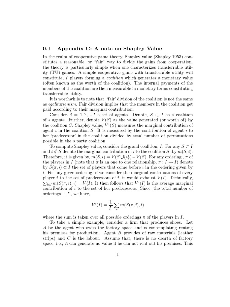 Shapley Value PDF | PDF | Economic Theories | Teaching Mathematics
